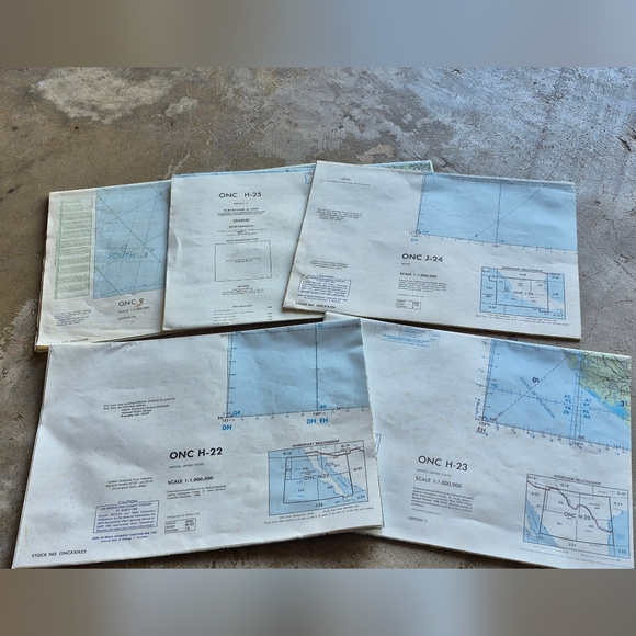 Other | Vintage Aviation Maps Bundle Operational Navigational Charts ...